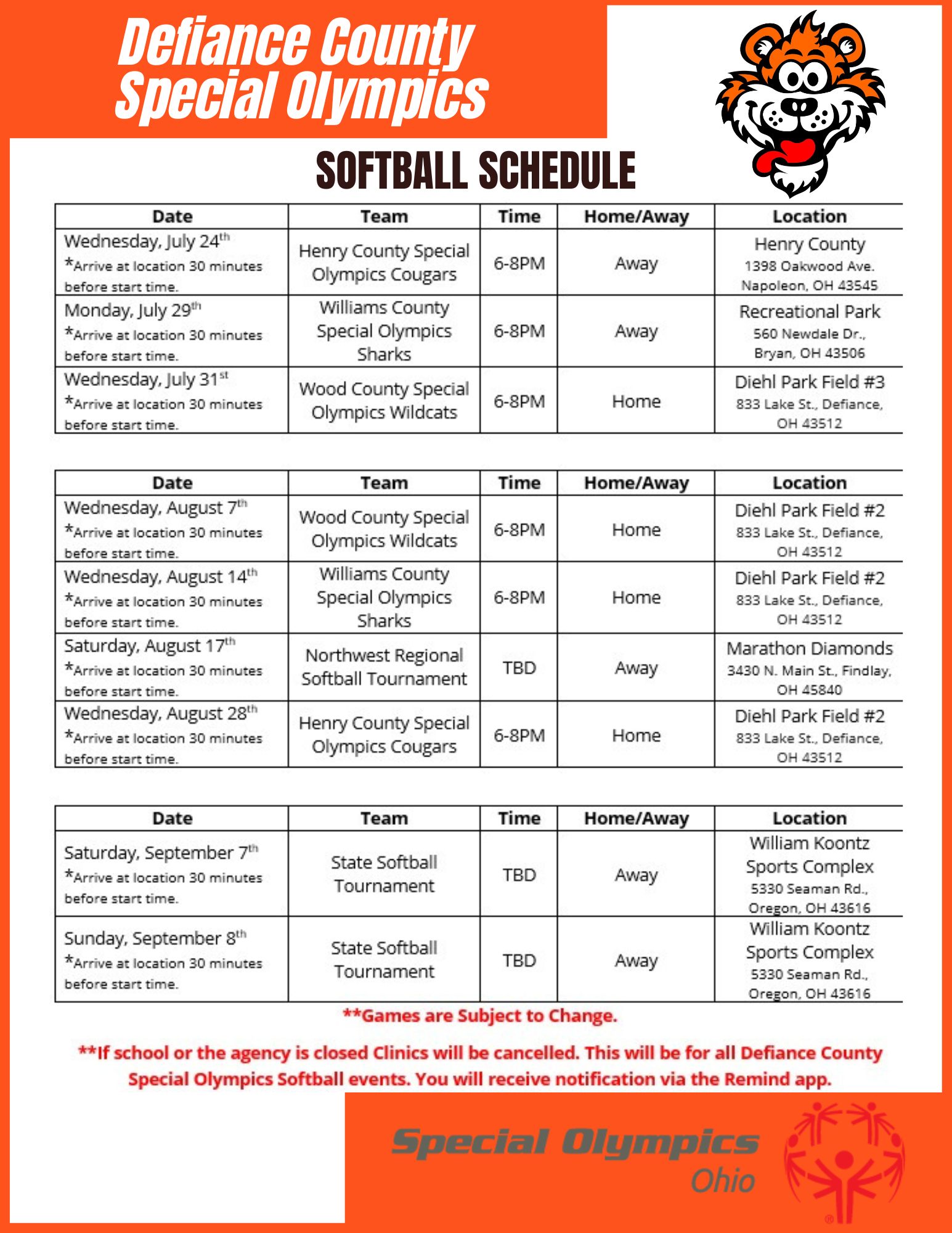 Special Olympics | Defiance County Board of Developmental Disabilities